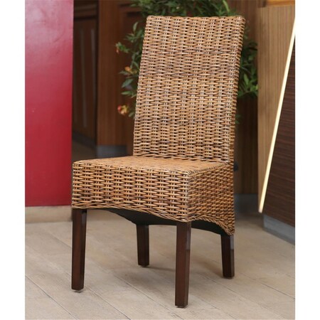 International Caravan Java Rattan Dining Chair, Salak Brown, 2PK SG-3312-2CH | Zoro